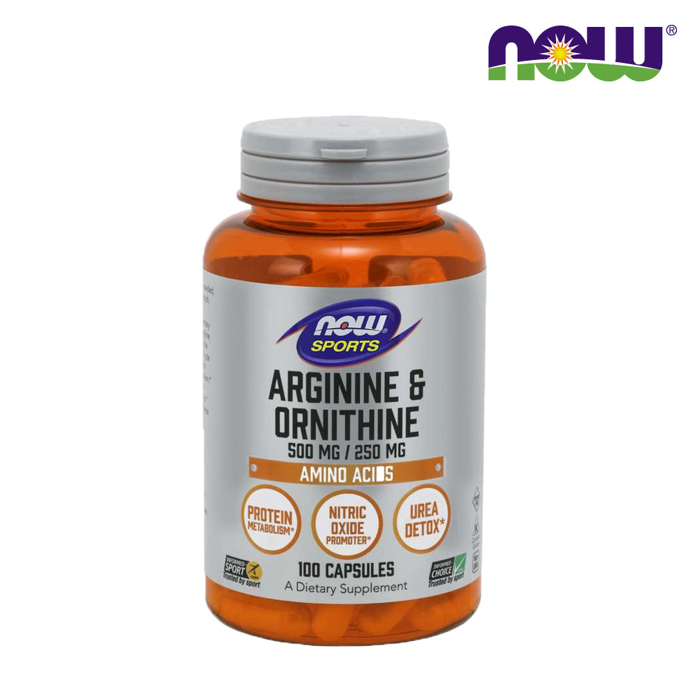 NOW FOOD Arginine & Ornithine 500 mg / 250 mg 100Capsules – BrownPea Health